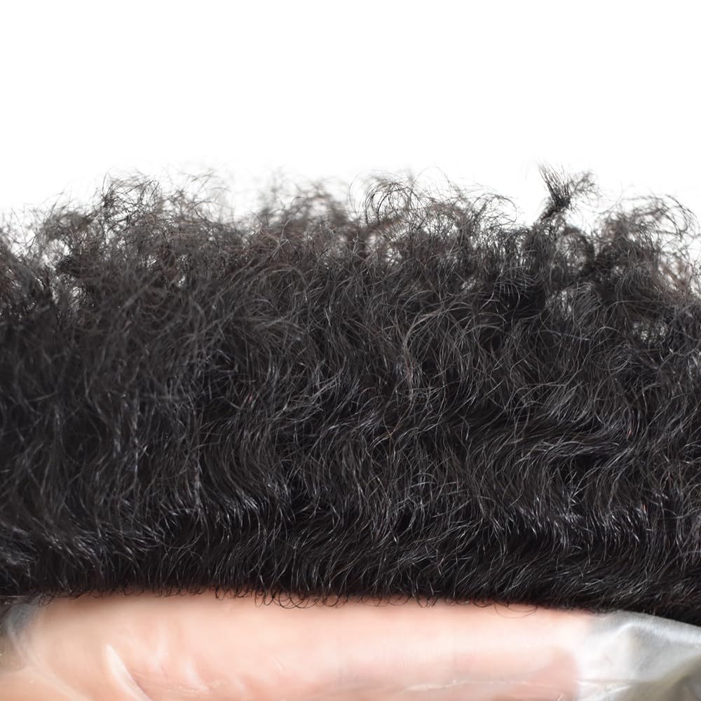 Wholesale Weave Hair Unit Black Men 6mm Wave Afro Toupee African ...