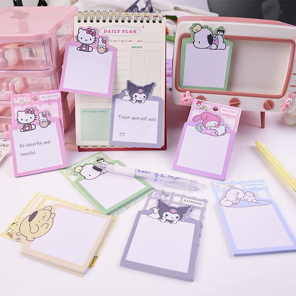 Wholesale 6 Pack Cute Sticky Notes Kawaii Sticky Notes Cute Stationary ...