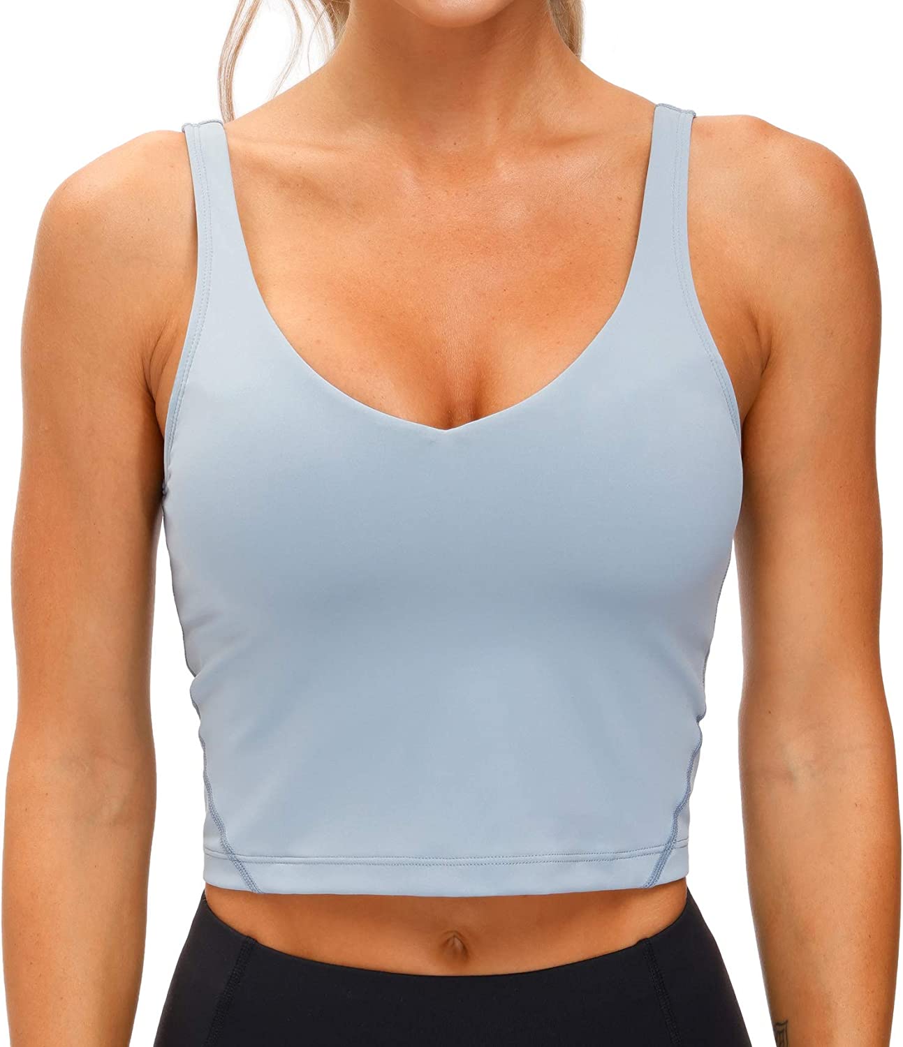 Wholesale Womens Longline Sports Bra Wirefree Padded Medium Support