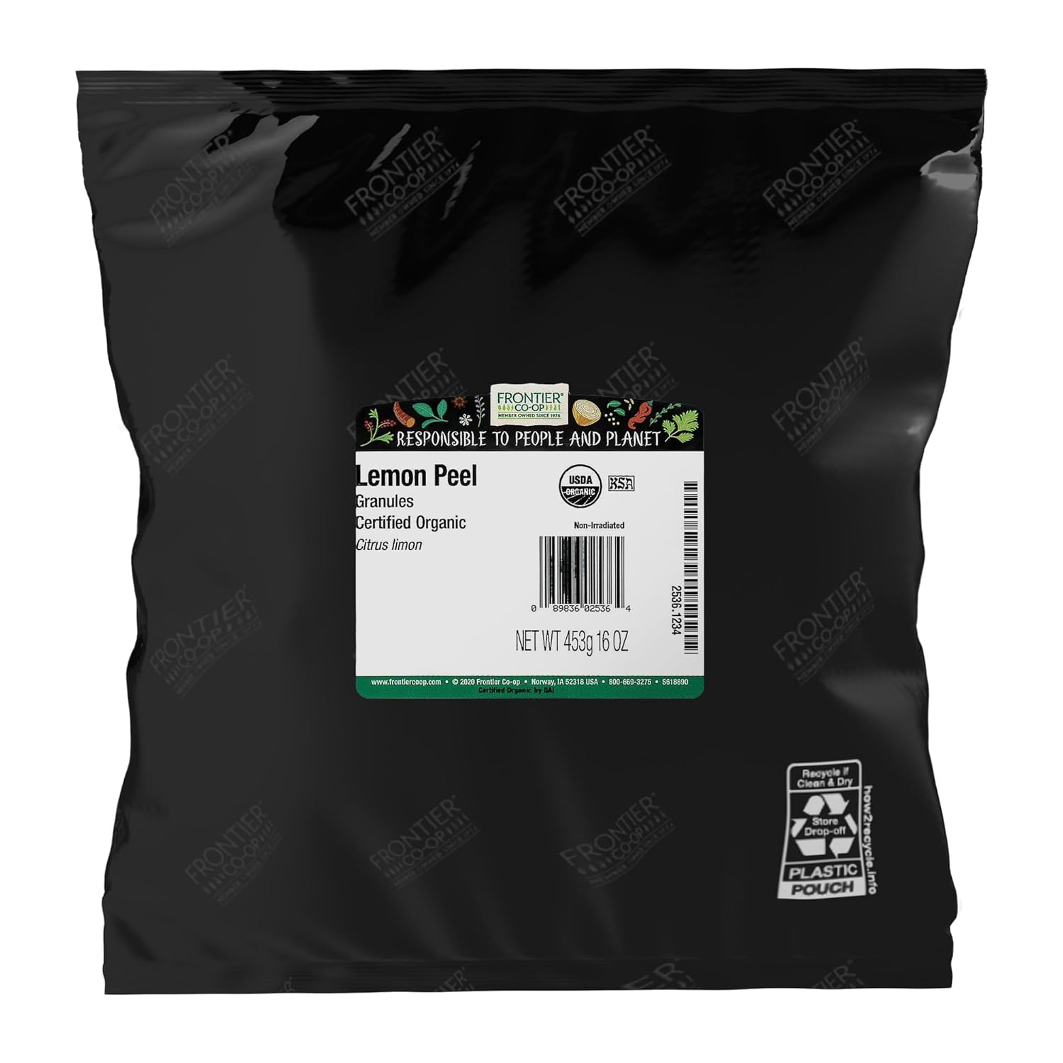 Wholesale Frontier Co-op Organic Lemon Peel Granules, 1lb Bulk Bag ...