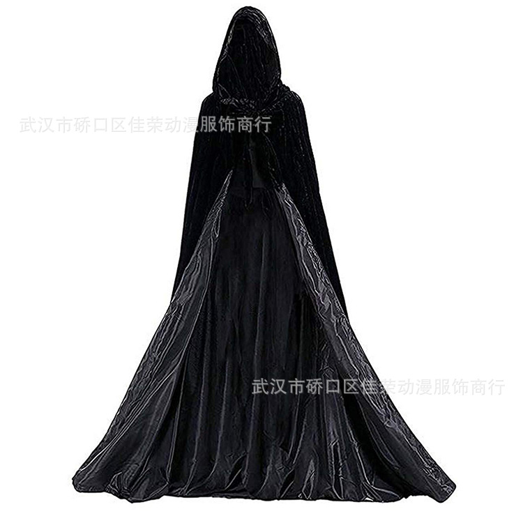 Wholesale popular Halloween costume double-sided cloak witch black ...