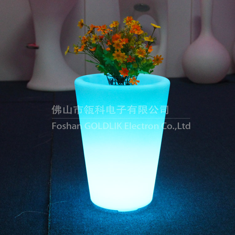 Wholesale round LED outdoor luminous colorful decorative flowerpot ...