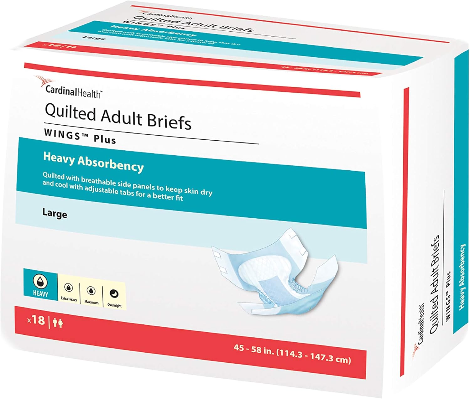 Wholesale Cardinal Health 66034 Quilted Adult Briefs, Wings Plus, Heavy ...