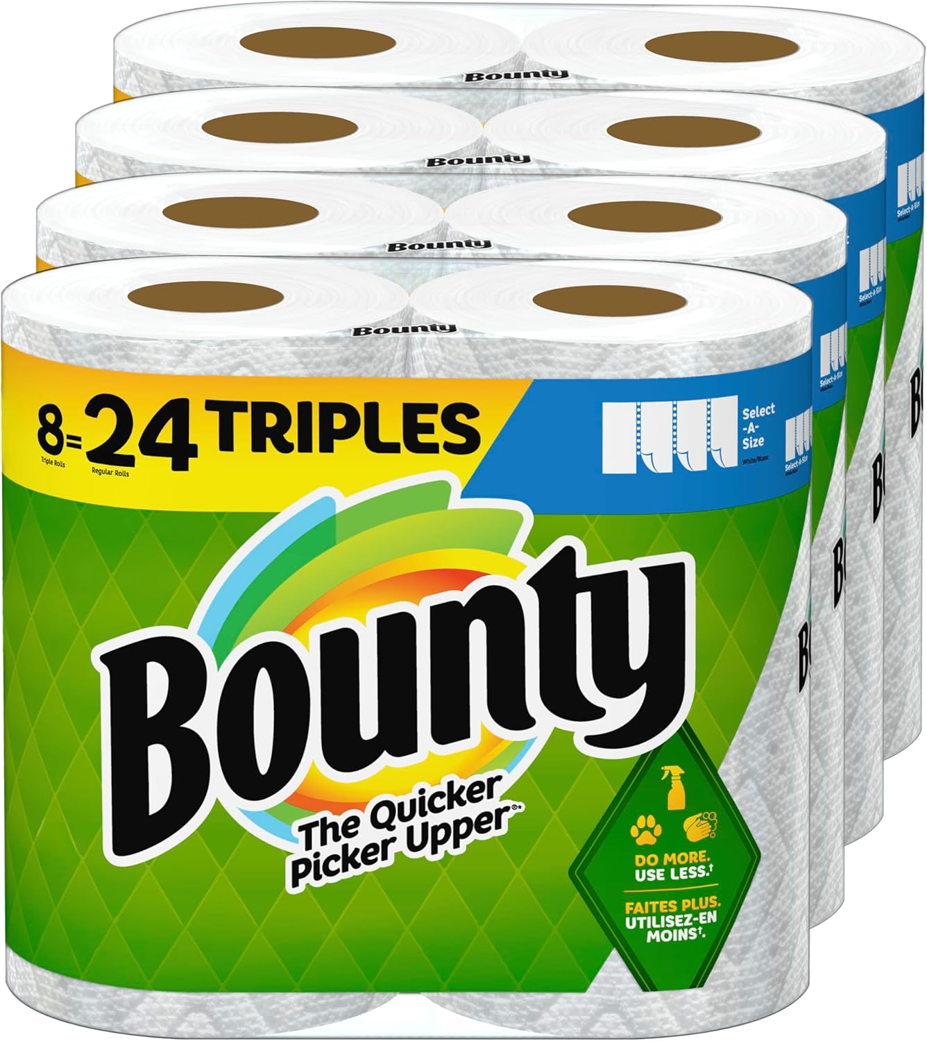Wholesale Bounty Select-A-Size Paper Towels, White, 8 Triple Rolls = 24 ...