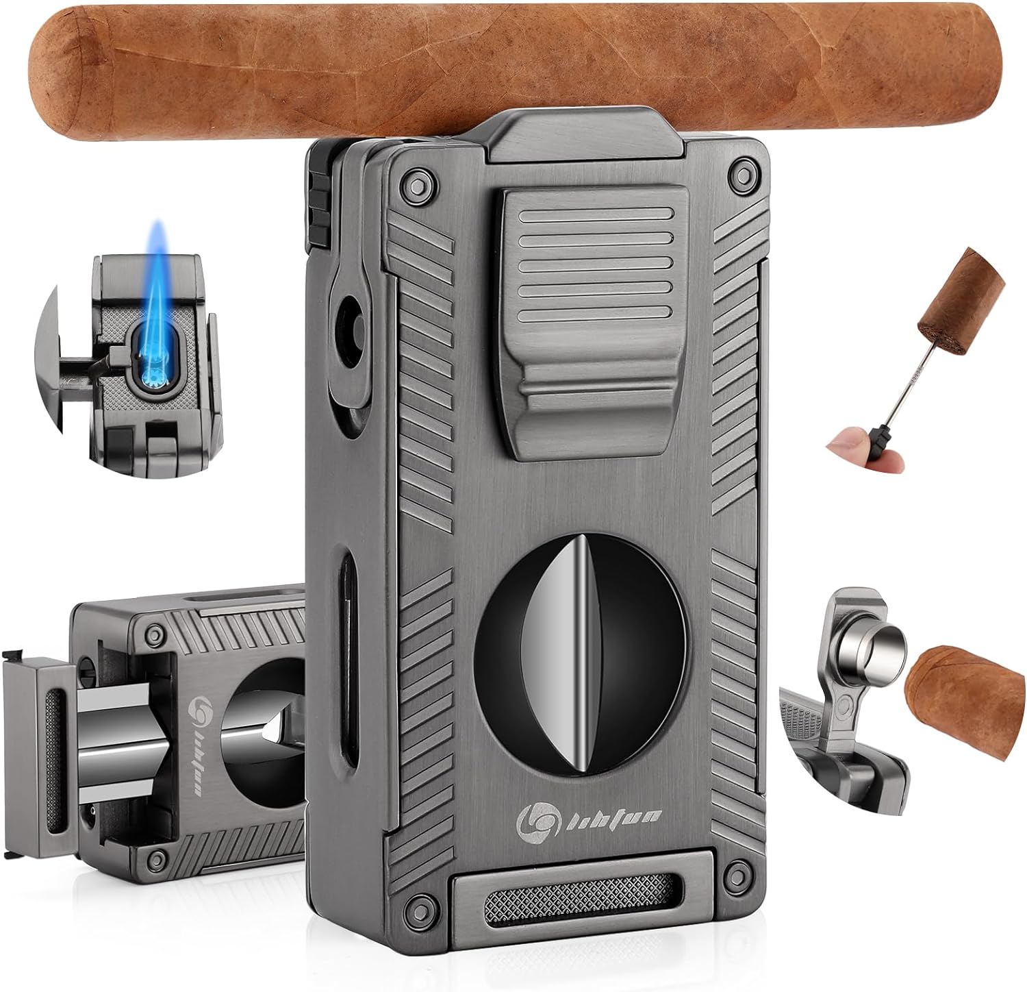 Wholesale Cigar Torch Lighter, All-in-1 Cigar Lighter Built-in Cigar ...