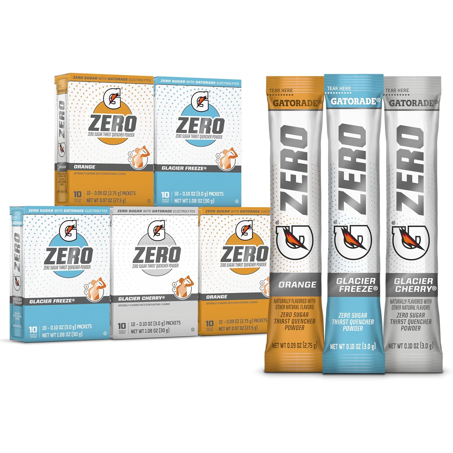 Wholesale Gatorade G Zero Powder, Glacier Cherry Variety Pack, 0.10oz ...