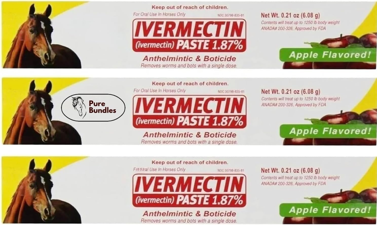 Wholesale Ivermectin Horse Wormer Paste - 6.08 Grams (3 Pack) + Sticker Included | Supply Leader ...