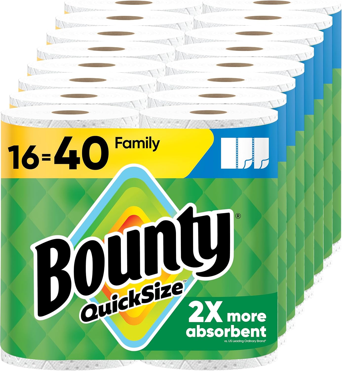 Wholesale Bounty Paper Towels Quick Size, White, 16 Family Rolls = 40 ...