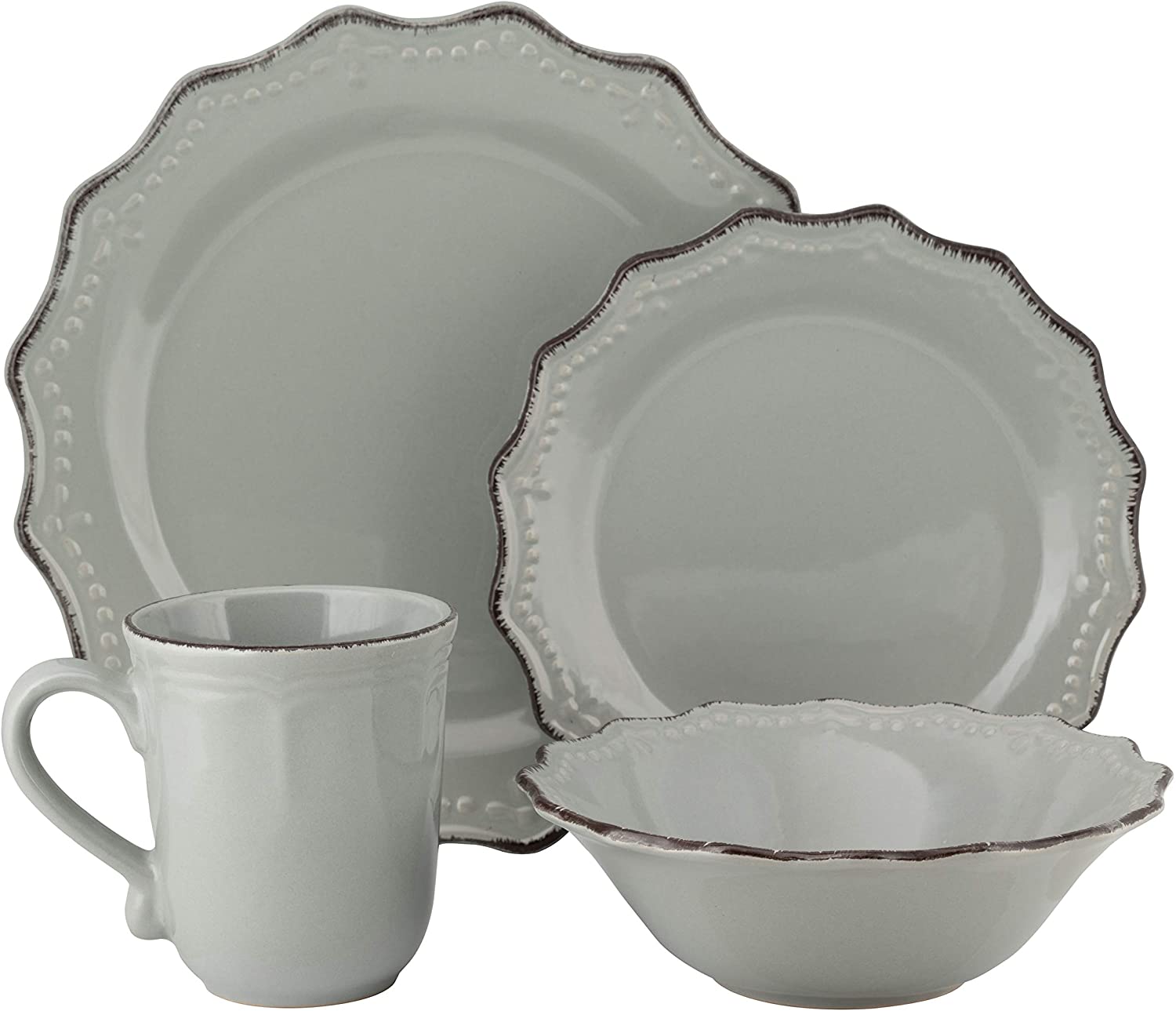 Wholesale 10 Strawberry Street Oxford Dinnerware Set, 24 Pc, Gray ...