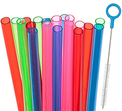 Wholesale Fiesta First 20 Long Reusable Plastic Straws Medium Width ...