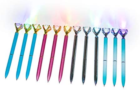 Wholesale LED Light Up Diamond Rhinestone Metal Ballpoint Black Ink ...