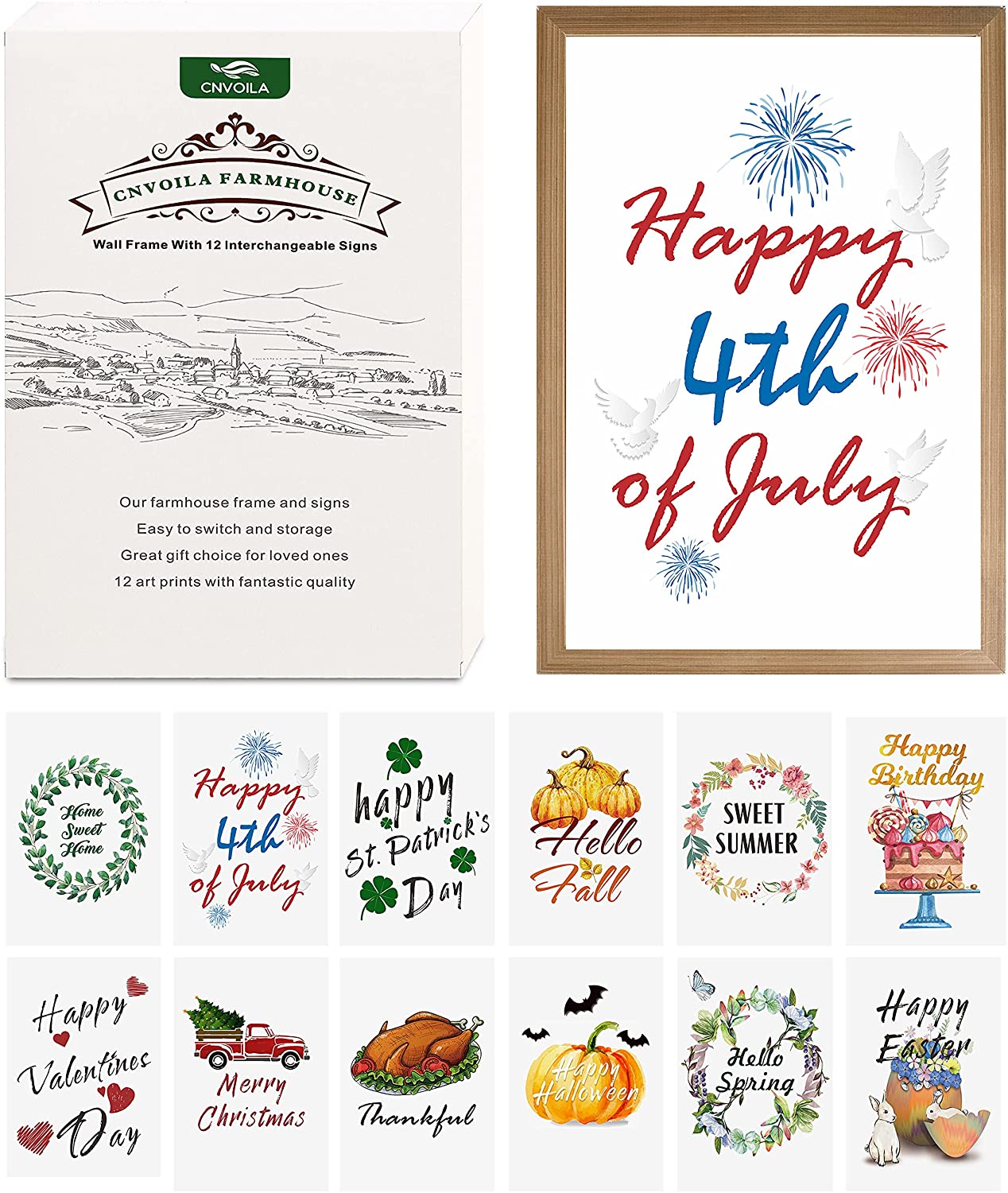 Wall Décor Farmhouse Frame JULY Signs etna.com.pe