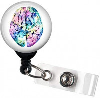 Wholesale Geometric Brain Anatomy - Retractable Badge Reel with Swivel ...